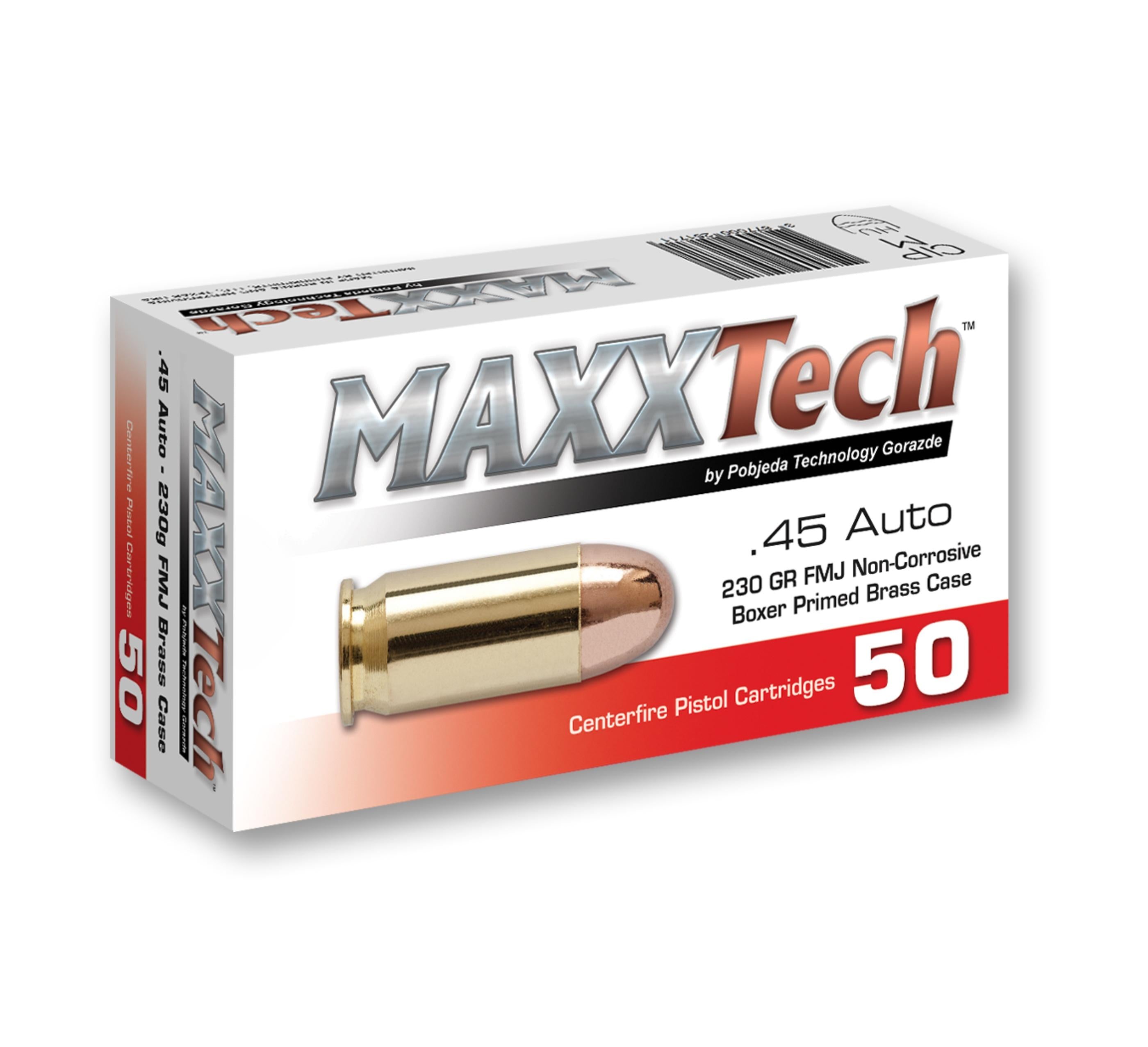 Maxxtech 45 ACP 230 gr FMJ - 50 rd – American Reloading